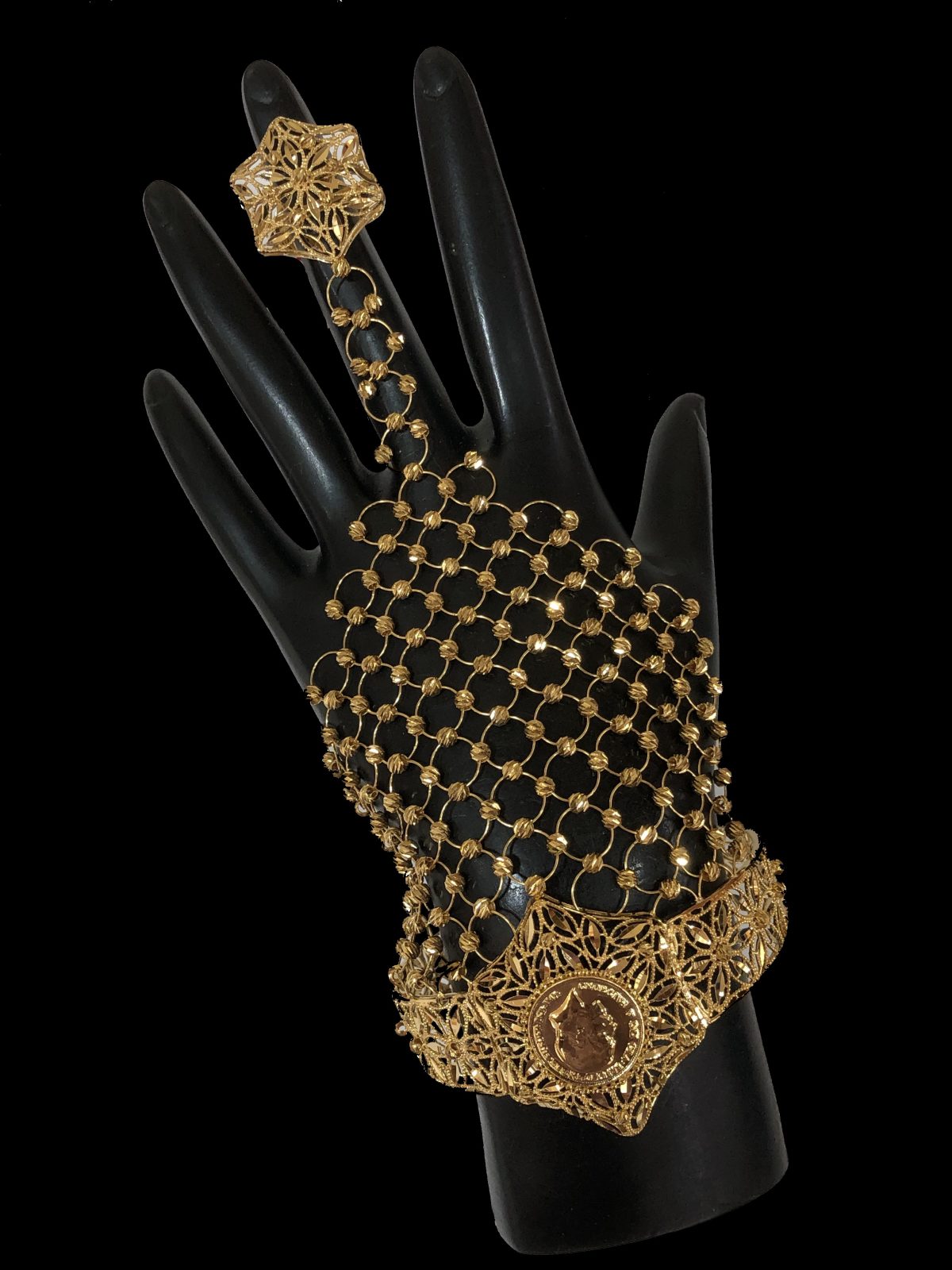 Yellow Gold Hand Bracelet | Alquds Jewelry